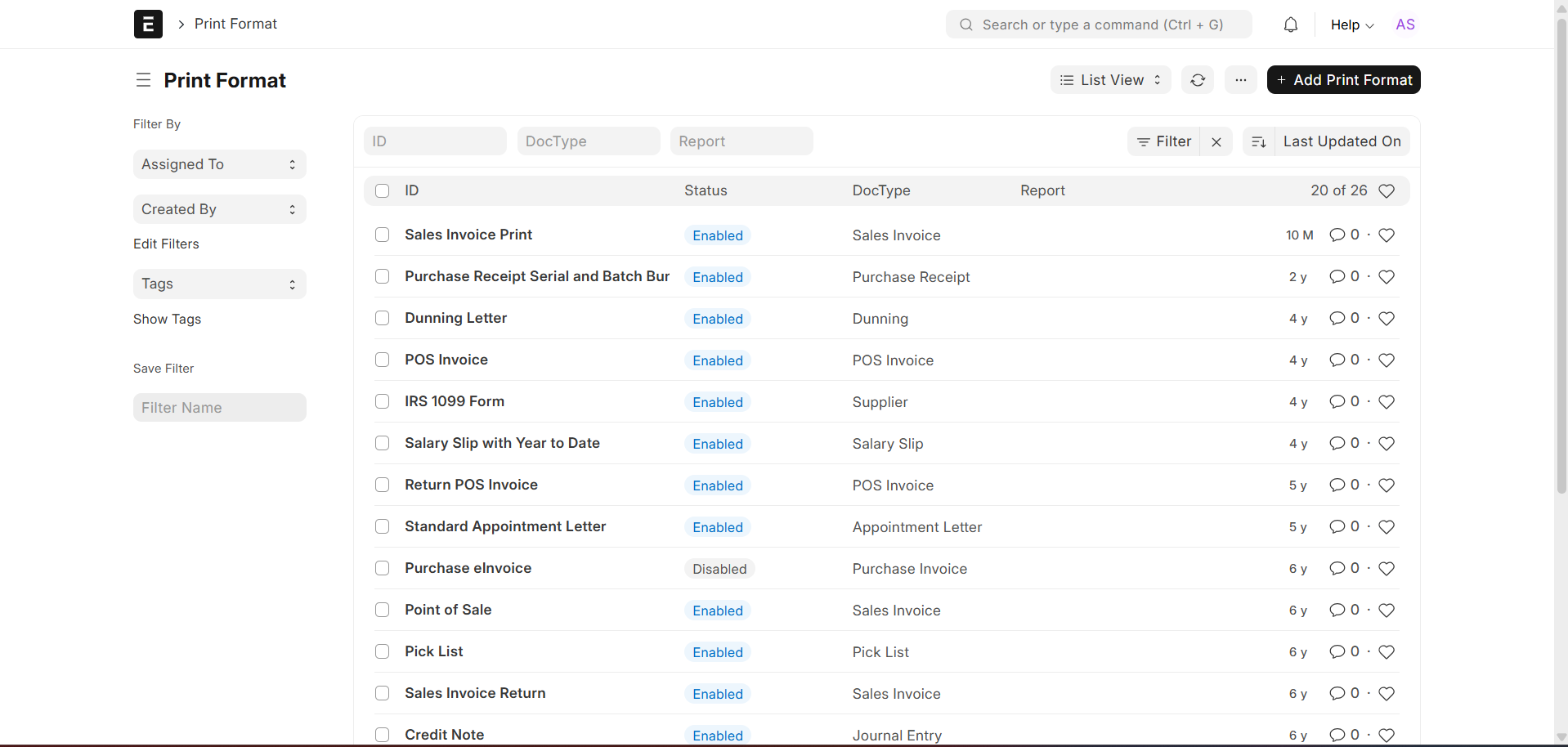 How to Customize Print Formats in ERPNext