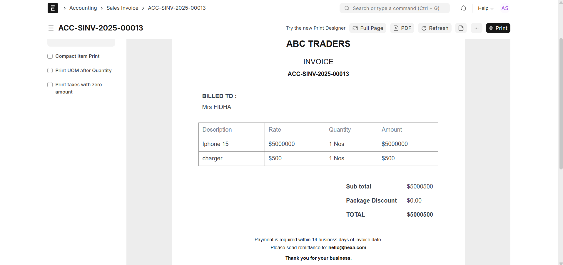 How to Customize Print Formats in ERPNext